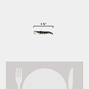 Pulltap's Double-Hinged Waiters Corkscrew, Black and Stainless Steel