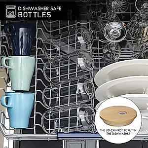 DESIYUE 4 Pcs Drinking Glasses with Bamboo Lids and Straws - 16oz Beer Can Shaped Drinking Glasses, Iced Coffee Cups, Cute Tumbler Cup Great for Soda Tea Cocktails