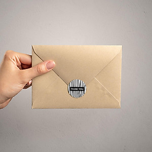 POTTIIS 500PCS 1.5 inch Black and White Patterned Thank You Stickers,8 Different Design Thank You Designs for Business Packaging,Thank You Labels for Gifts Bags,Boxes and Envelope Sealing