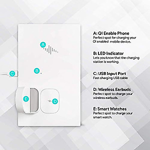 Wasserstein 3-in-1 Wireless Charging Station Compatible with Samsung Galaxy Buds/Galaxy Watch/Smartphone, and Compatible with AirPods/iPhone, Huawei/Sony/Google Smartphone & Other Qi-Enabled Devices