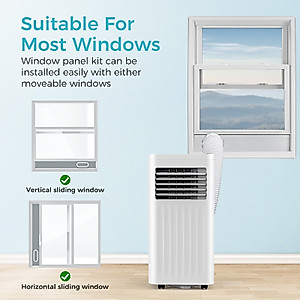 COWSAR 10,000 BTU Portable Air Conditioners, Portable AC Unit Cools Up to 450 Sq.ft with Remote, 4 Modes Room Air Conditioners with Digital Display/Swivel Wheels/Installation Kits/24H Timer, White