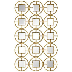 Newhill Designs Verna 40 1/2" H Glossy Gold Circle Metal Mirrored Wall Art
