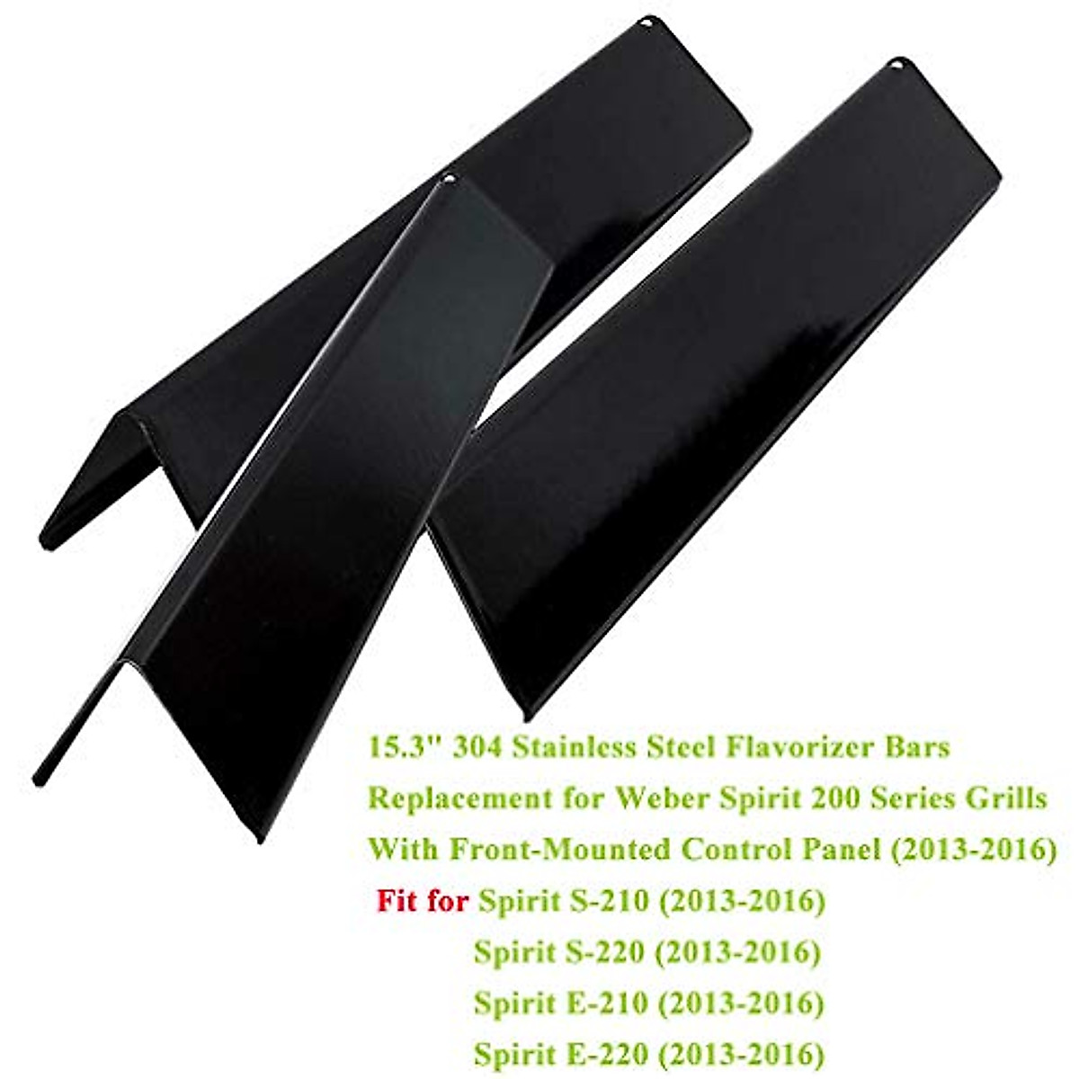 DONSIQIZZ 15.3 inch Porcelain-Coated Steel Flavorizer Bars Replacement for Weber Spirit 200 Series E/S 200 & 210 Gas Grills Heat Plates Shield Tent (3-Pack)