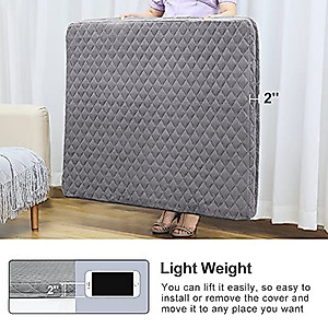 Hero Dog Large Bed for Dogs, 39" Orthopedic Rest with Removable Washable Cover - Soft Flannel Top Pet Beds Anti Slip Bottom (Light Grey, x 33.5" 2")