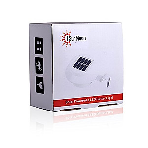 iSunMoon 6 Pack Gutter Solar Lights Outdoor LED Gutter Lights Solar Powered for Fence Roof Gutter Garden Yard Wall Lamp