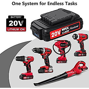 Avid Power 20V MAX Lithium Ion Rechargeable Battery with Real-time Capacity Indicator and USB Output, Only Compatible 20V Cordless Tools