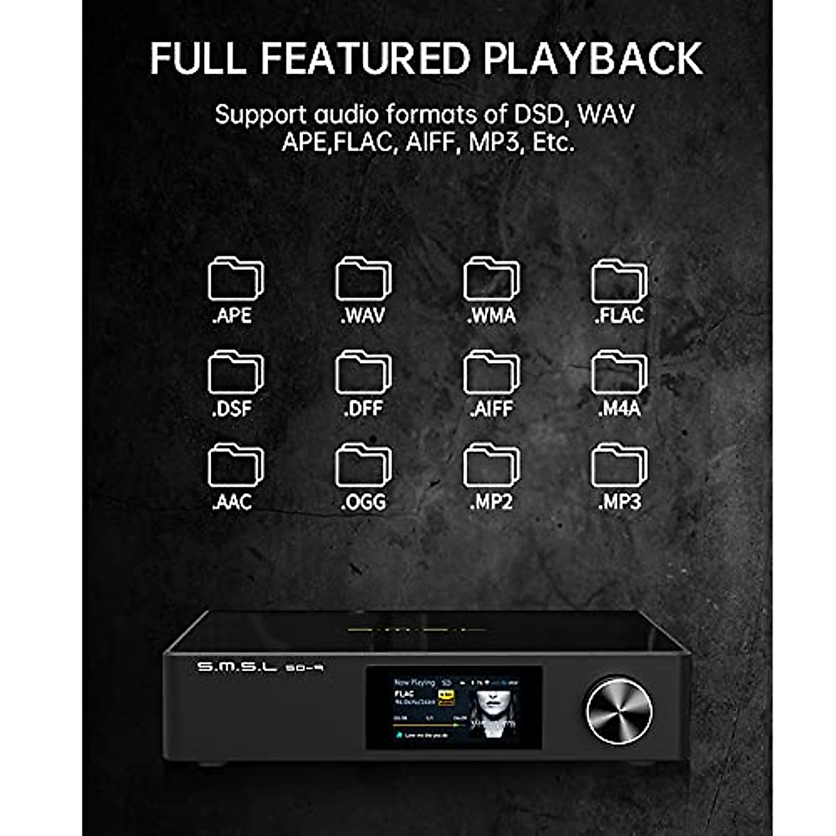 S.M.S.L SD-9 MQA Full Decoding Bluetooth 4.0 HiFi Network Music Player SD9 Support DSD, WAV APE,FLAC AIFF, MP3 Desktop Player