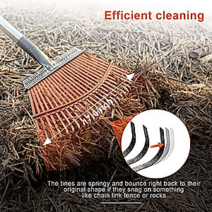 HOSKO 79 Inch Leaf Rake, 25 Tines Garden Rakes with Adjustable Sectional Handle for Quick Clean Up of Lawns, Garden, Farm, Pasture, Yard and Chicken Coop