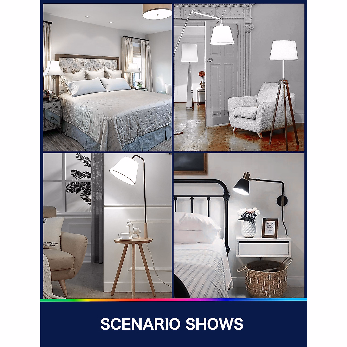 UNILAMP 3 Way LED Light Bulbs, 3 Way Light Bulbs 30 70 100W Equivalent, Daylight White 5000K, Three Way A19 Light Bulbs E26 Medium Base, 3-Way Light Bulbs for Desk Lamps, Floor Lamps, 2 Pack