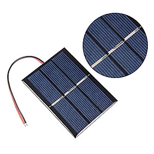 uxcell 5Pcs 0.65W 1.5V Small Solar Panel Module DIY Polysilicon with 145mm Wire for Toys Charger