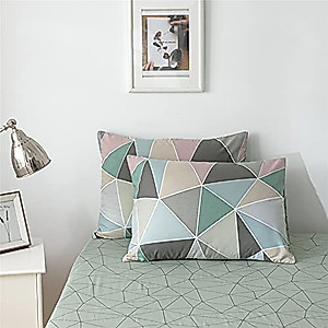 VM VOUGEMARKET Geometric Duvet Cover Queen,100% Cotton Colorful Duvet Cover Matching 2 Pillow Shams,3 Pieces Reversible Diamond Bedding Set Without Comforter-Full/Queen,Diamond
