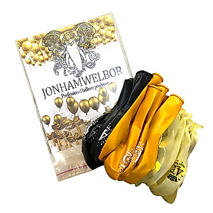 Jonhamwelbor 50th Birthday Balloons Gold and Black Party Decorations 15 Pack 12 inch Latex and Confetti Balloon Printed with Happy Birthday 50 for Women Men