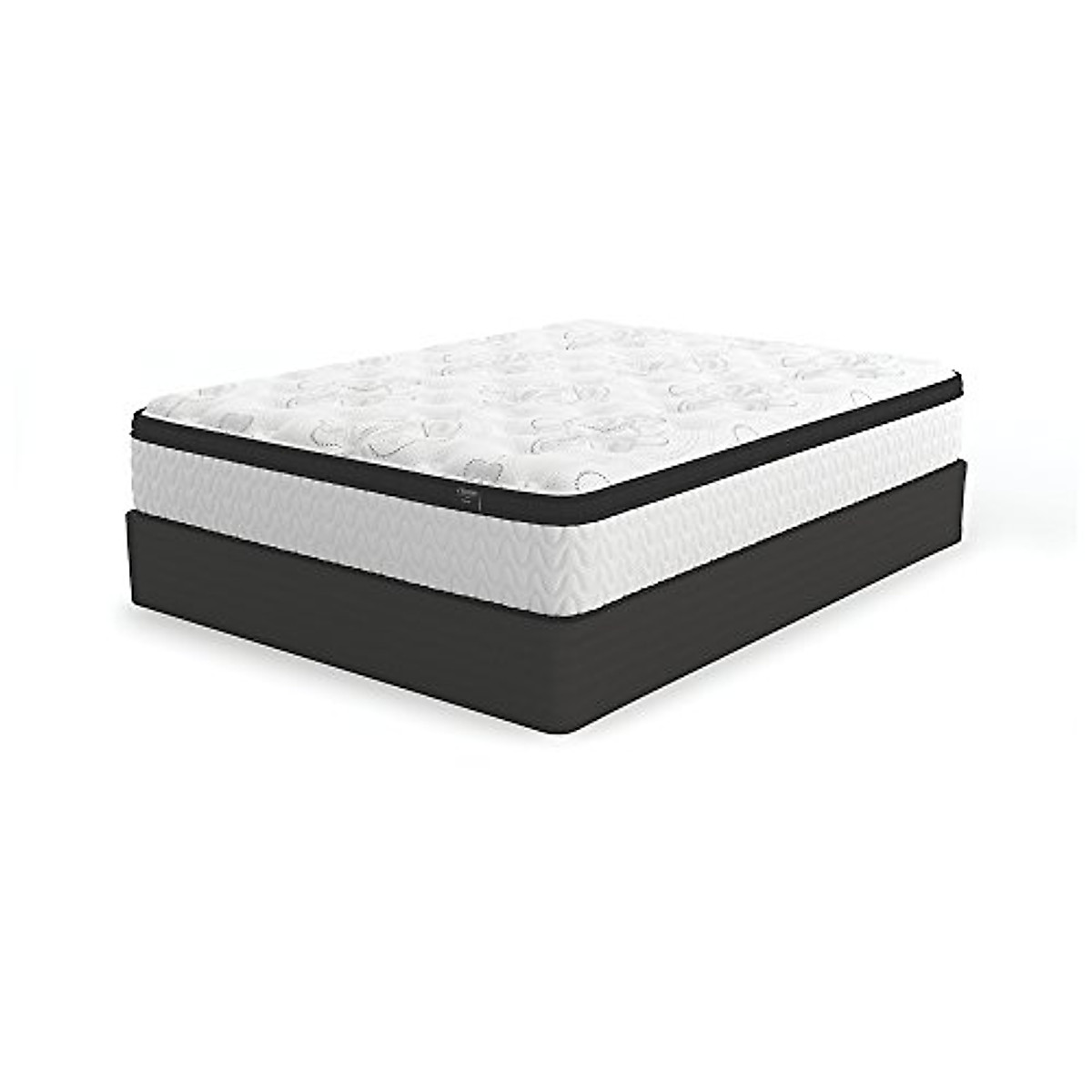 Signature Design by Ashley Chime 12 Inch Plush Hybrid Mattress, CertiPUR-US Certified Foam, Queen White