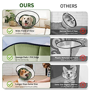 Soft Dog Cone Collar for Large Medium Dogs, Dog Cones for Dogs After Surgery, Adjustable Dog Recovery Collar, Lightweight E-Collars for Dogs, Elizabethan Collar (XL)