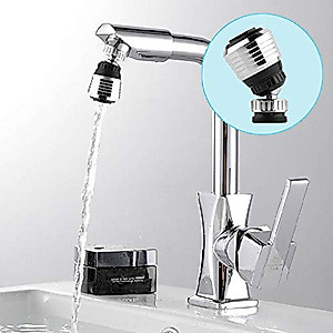 2PCS 360-Degree Swivel Kitchen Sink Faucet Aerator with 2 Function Swivel Sprayer,Water Saving Bubbler Connector Swivel Tap Aerator Diffuser for Kitchen Bathroom …