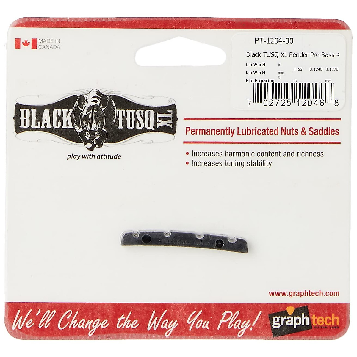 Graphtech Guitar Top Nut (PT-1204-00)