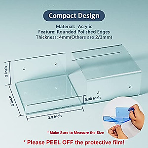 Weronique Adhesive Wall Shelves, Small Acrylic Display Floating Shelf, 4 Pack, Transparent