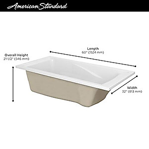 American Standard 2422V002.011 Evolution 5 ft. x 32 in. Deep Soaking Tub with Reversible Drain, Arctic