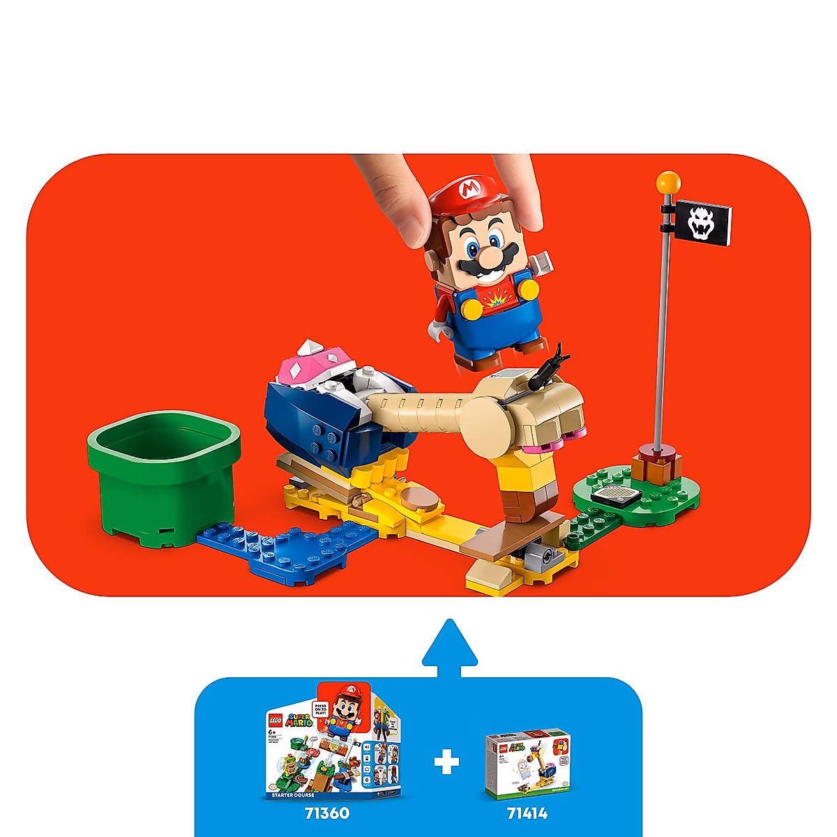 LEGO Super Mario Conkdor's Noggin Bopper Expansion Set 71414, Buildable Toy to Combine with Mario, Luigi or Peach Starter Course, Gift Idea for Kids 6 Plus