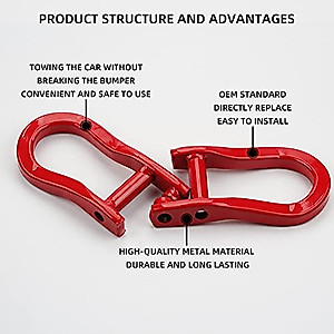 Front Tow Hooks Compatible with 2007-2019 Chevy Silverado GMC Sierra 1500 2019 Chevy Silverado GMC Sierra 1500 LD Replace 84192871