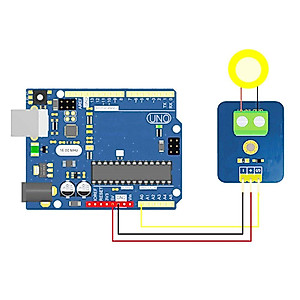 DAOKI 5PACK piezoelectric Ceramic Vibration Sensor piezo 3.3V/5V Module Analog Controller Electronic Components Supplies Sensor for Arduino with Dupont Cable