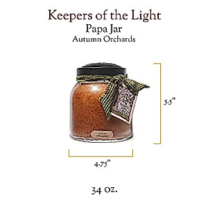 A Cheerful Giver — Autumn Orchards - 34oz Papa Scented Candle Jar with Lid - Keepers of the Light - 155 Hours of Burn Time, Gift for Women, Brown