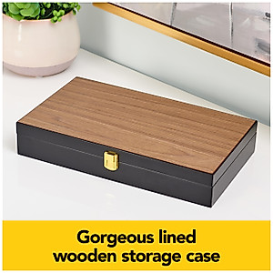 Spin Master Games Legacy Deluxe Mah Jong Classic Game with Two-Toned Tiles and Lined Wood Storage Case, Family Game for 4 Players Ages 8 and up