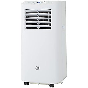 GE 5,100 BTU Portable Air Conditioner for Small Rooms up to 150 sq ft., 3-in-1 with Dehumidify, Fan and Auto Evaporation, Included Window Installation Kit,White