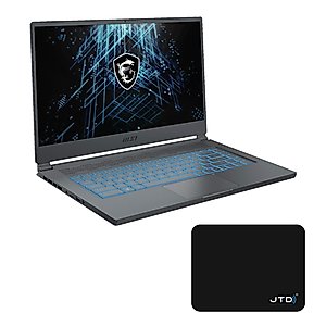 MSI Stealth 15M 15.6" FHD 144hz Gaming Laptop, Core i7-11375H, Discrete NVIDIA GeForce RTX 3060 (64GB DDR4 RAM | 2TB PCIe SSD) 720p Camera, Windows 10 Home Bundle with JTD Pad