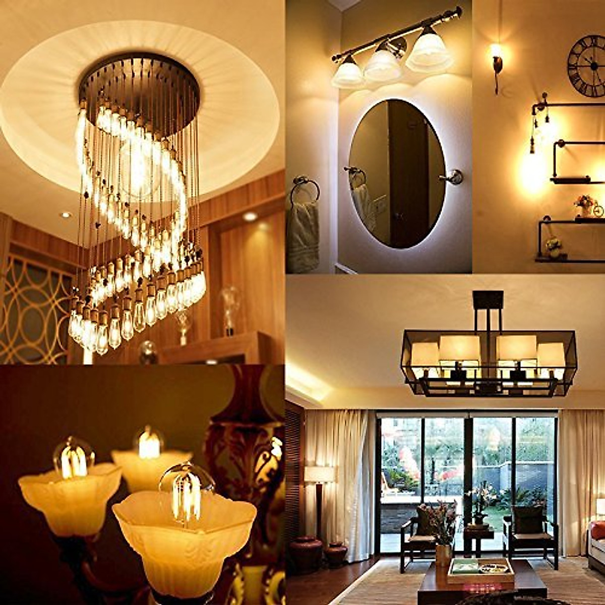 NOTOC E26 LED Light Bulb 4W,Equivalent 40W,E26 Tubular Light Bulb Non Dimmable 2700K Warm White,Antique Clear Edison Filament Bulb,Pack of 6