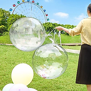 LOVESTOWN 36 Inch Clear Bobo Balloon, 10PCS Big Bubble Balloons Large Transparent Balloons for DIY Birthday Weddings School Activities Baby Shower Christmas Party Decoration