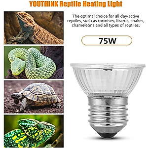 GOTOTOP 75 Watt UVA UVB Mercury Vapor Bulb/Light/Lamp for Reptile and Amphibian Use - Excellent Source of Heat and Light for UV and Basking