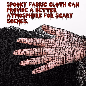 Alpurple 12 Pcs Halloween Creepy Cloth- 30 x 72 Inch Scary Spooky Cloth Creepy Gauze- Freaky Loose Weave Creepy Cloth Fabric Scary Spooky for Halloween Party Decoration (6 Black + 6 White)