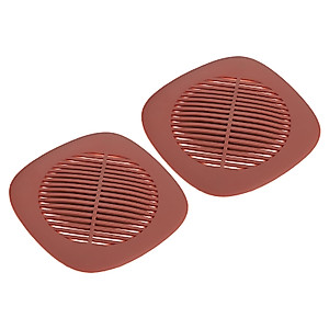 uxcell Hair Drain Catcher, 5.51inch Silicone Convex Tub Drain Covers Drain Protector with Handle Suction Cup for Kitchen Bathroom Balcony, Red 2Pcs
