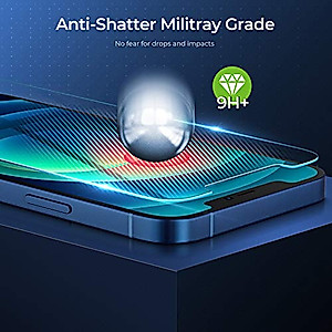 ORIbox Glass Screen Protector for iPhone 13, 3 Packs Anti-Scratch HD Tempered Glass Screen Protector with 2 Packs Camera Lens Protector, Clear