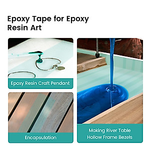 Resiners Resin Tape for Epoxy Resin Molding - 2IN W x 240FT L - Thermal Adhesive Tape, High Temperature Resistance, Easy Peel-Off, Release Resin Tape for River Tables, Remove Residue, Green