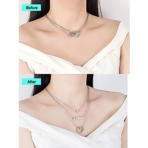 JIACHARMED Necklace Extenders, Silver Necklace Extenders Delicate 2",3", 4" Inches Necklace Extension Chain Set for Necklaces Chokers Bracelets Anklets, 2mm Width Chain Extender