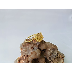 ALPHA Raw Citrine Adjustable Ring For Unisex Uncut Gemstone Prong Jewelry November Birthstone Gift For Him And Her