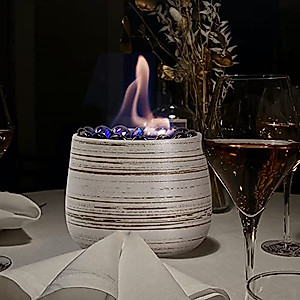 GreyHoo Tabletop Fire Pit - Fire Bowl, Small Alcohol Fireplace for Indoor and Outdoor Use Patio Decor