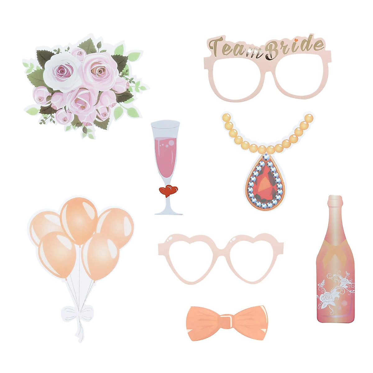 Wedding Photo Booth Props, 23 Pieces Bridal Shower Photo Booth Prop Wedding Photo Props for Bachelorette Props Wedding Shower Party Supplies