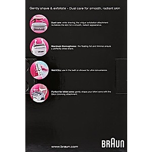 Braun Silk-épil LS5160WD Lady Shaver - Wet & Dry Cordless Electric Hair Removal Razor and Bikini Trimmer for Women