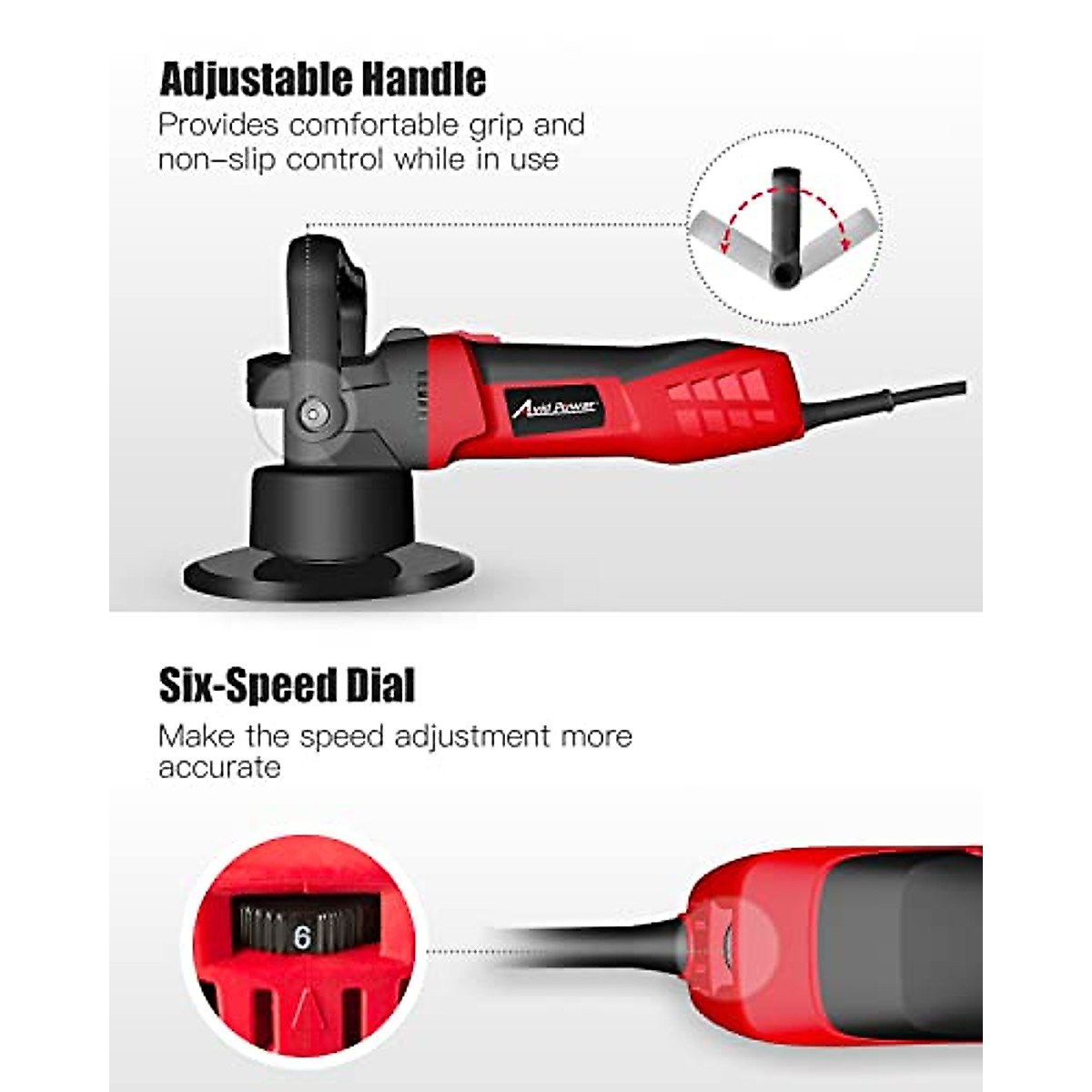 AVID POWER Buffer Polisher, 6-inch Dual Action/DA Polisher for Car Detailing, Random Orbital Car Buffer Polisher Waxer Kit with Variable Speed & 3 Polishing Pads