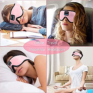 MUSICOZY Sleep Headphones Breathable Bluetooth 5.2 Headband 3D Sleeping Headphones, Wireless Eye Mask Sleep Earbuds for Side Sleeper Women Office Air Travel Cool Tech Gadgets Unique Gifts 2 Packs