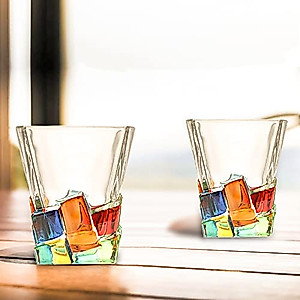 Whiskey Crystal Glasses Set of 2,Unique Rocks Drinking Glassware 10 Oz for Home Bar,Scotch Glass Old Fashioned Glasses for Bourbon Tequila Cocktails Cognac Liquor,Crystal Gifts for Man Women