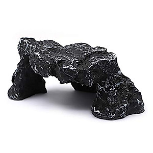 MINYULUA Reptile Hideout Cave Bearded Dragon Rock Hide Cave Turtle Basking Hide Habitat Shelter Rock Hide Hideout for Aquarium Tortoise Small Lizards Fish Amphibians