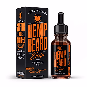 Wild Willies Enriching Beard Oil Soften, Shape & Shine Your Hair - Fresh Squeeze Citrus Scent - Pure Hemp Seed Oil, Jojoba Oil & Argan Oil - Beard Conditioning Oil for Men, 1 Oz