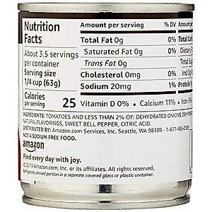 Amazon Brand - Happy Belly Tomato Sauce, No Salt Added, 8 Ounce