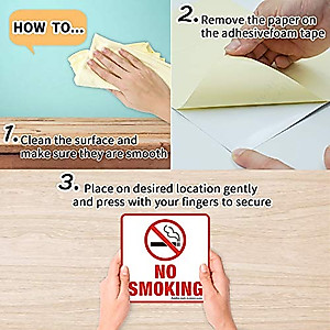 10 Pack No Smoking Stickers, No Smoking Stickers Decals, 6x6 inch Self-Adhesive Vinyl Decal Stickers, UV Printed, Durable Ink, Waterproof, Easy to Mount, Indoor/Outdoor Use