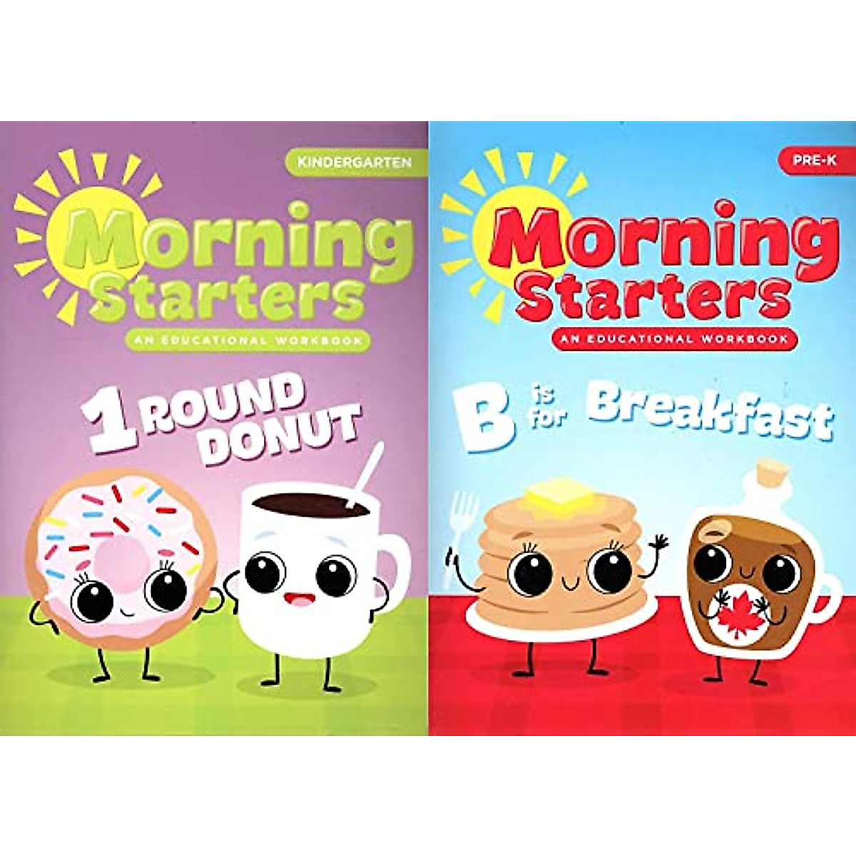 PRE-K & Kindergarten - Morning Starters Educational Workbooks - Set of 2 Books - v10