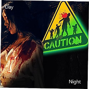 ibasenice 2pcs Zombie Sign Wall Decor Sticker Applique Zombie Wall Sign Halloween Supplies Decorations PVC Logo Stickers Mural Halloween Door Sticker Wall Sticker Halloween Stickers